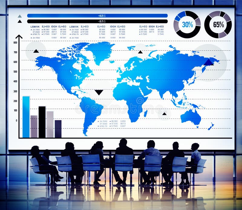Global Business Graph Growth World Map Concept Stock Illustration ...