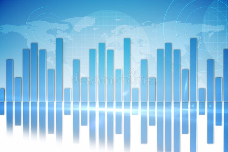 Global Business Graphic in Blue Stock Illustration - Illustration of ...