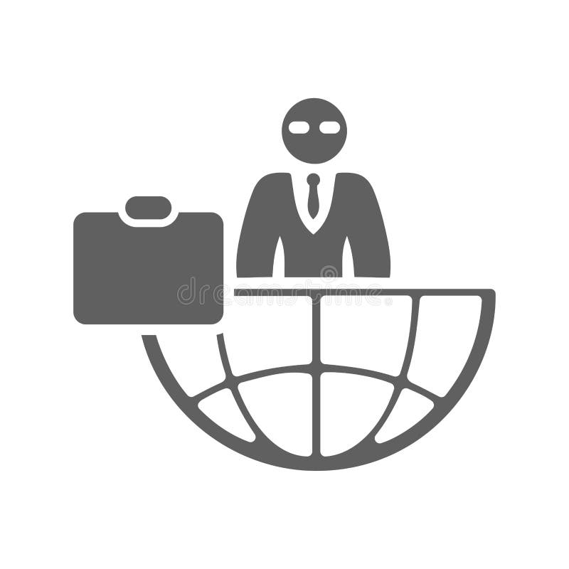 Global Business Icon. Gray Vector Graphics Stock Vector - Illustration ...