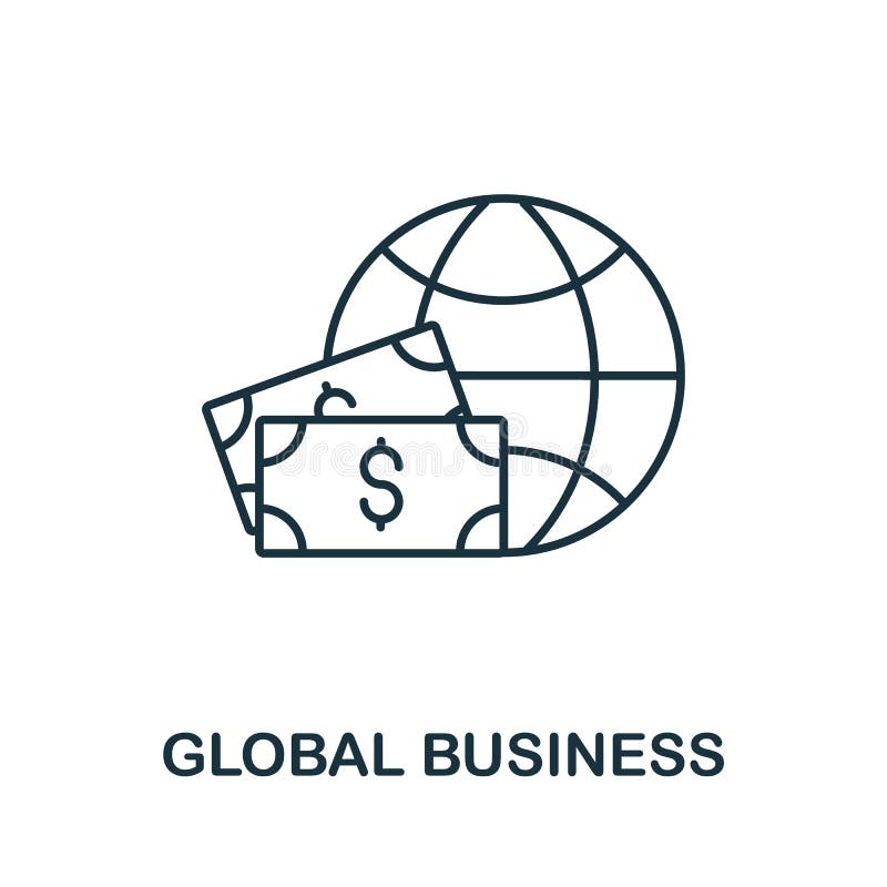 Global Business Icon. Simple Line Element Global Business Symbol for ...