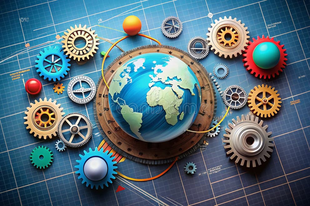 Global Business Insights Interactive Gear Wheel Chart Template for Data ...