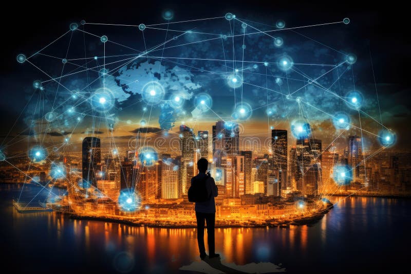 Global Business Internet Network Connection Interior. AI Generated ...