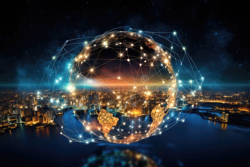 Global Business Internet Network Connection Interior. AI Generated ...