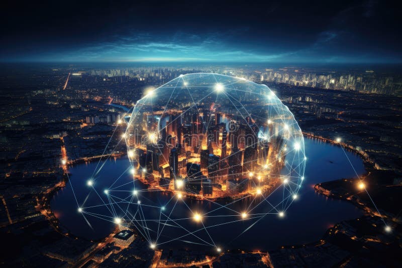 Global Business Internet Network Connection Interior. AI Generated ...