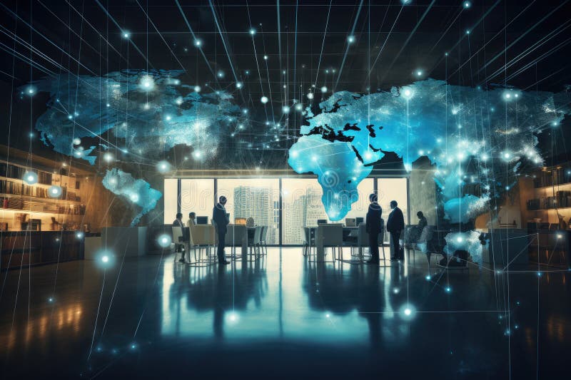 Global Business Internet Network Connection Interior. AI Generated ...