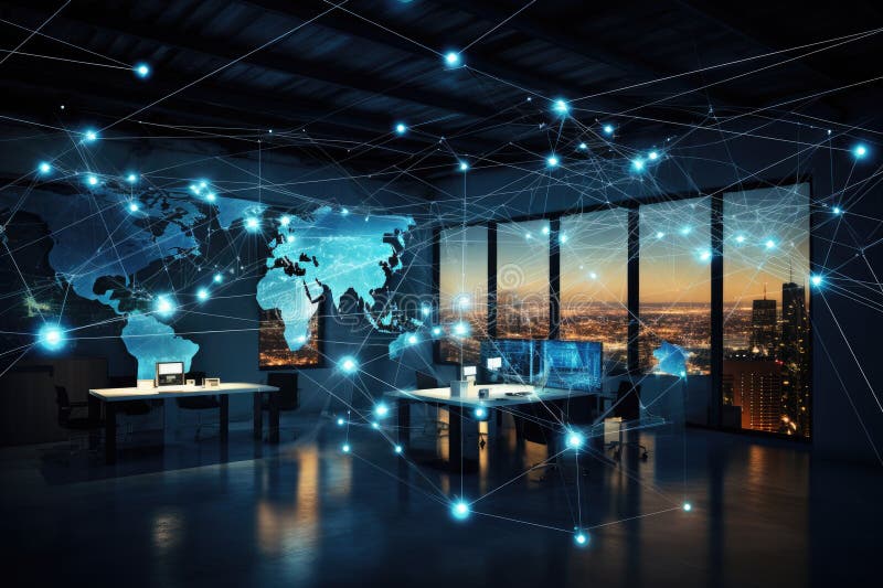 Global Business Internet Network Connection Interior. AI Generated ...