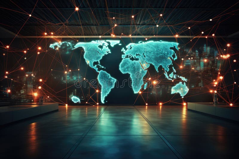 Global Business Internet Network Connection Interior. AI Generated ...