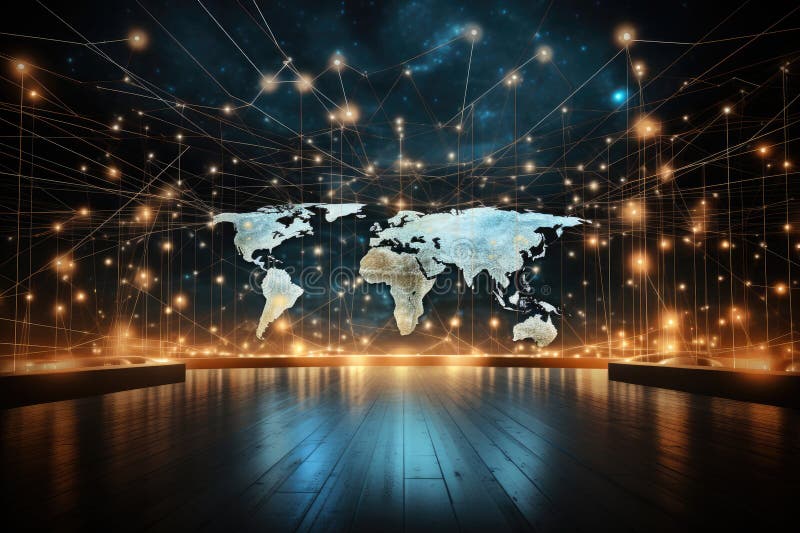 Global Business Internet Network Connection Interior. AI Generated ...