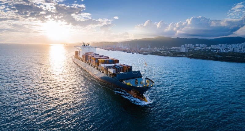 Global Business Logistics Import Export Background and Container Cargo ...