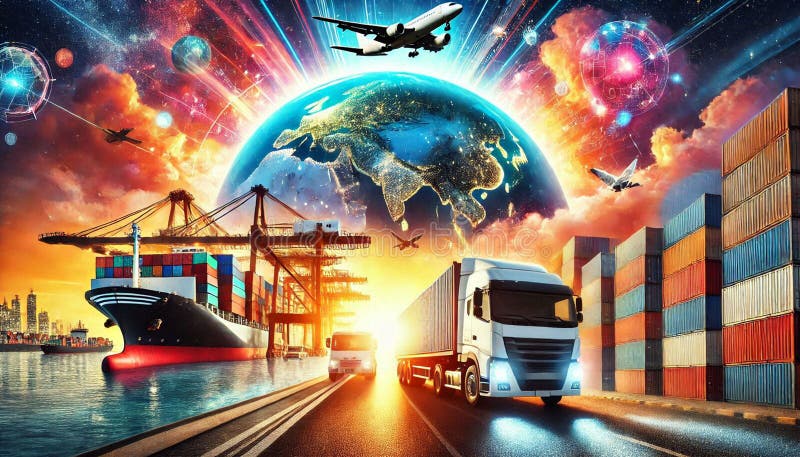 Global Business Logistics Import Export Background Stock Photo - Image ...