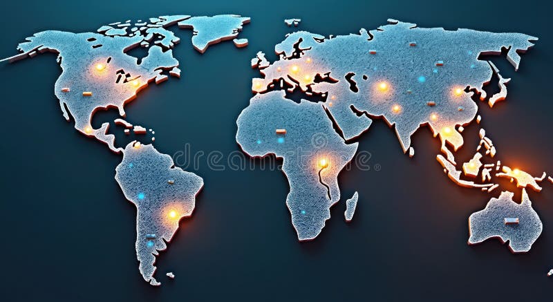 Global Business, Logistics Networking Illustration. World Map with ...