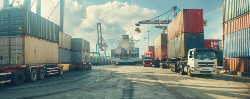 Global Business Logistics Operations with Container Cargo Freight Train ...