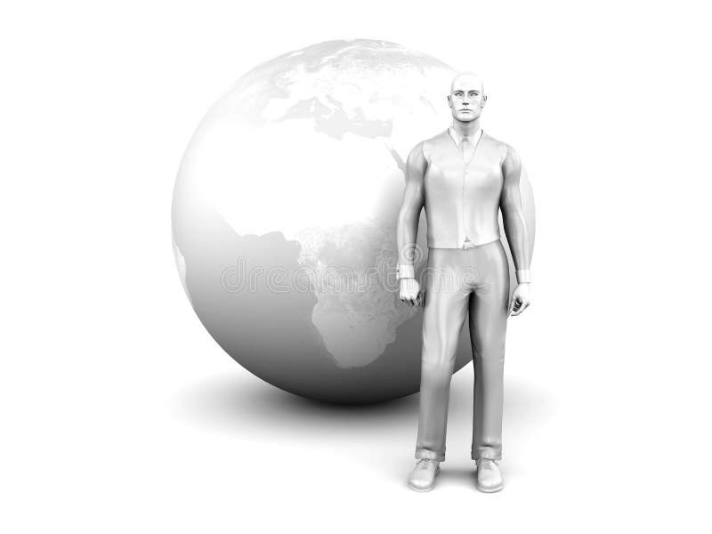 Global business man stock illustration. Illustration of render - 21356239