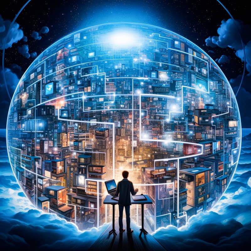 Global Business Network Concept Technology and Partnership. Stock ...