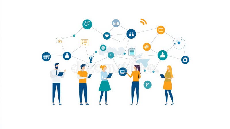 Global Business Network Connection Concept Stock Illustration ...