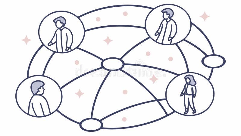 Global Business Network. Interconnected People System, Vector Design Generative AI Stock Vector ...