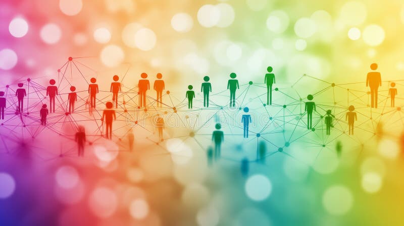 Global Business Network Teamwork and Collaboration in Vibrant Colors ...