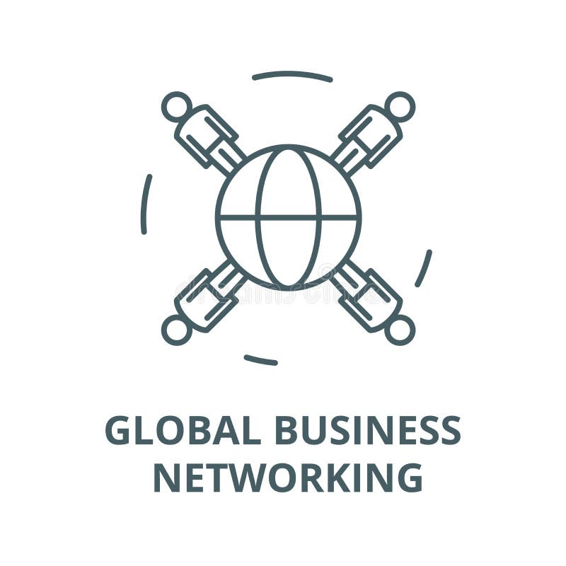 Global Business Networking Vector Line Icon, Linear Concept, Outline ...