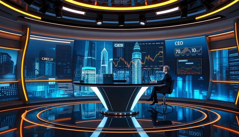 Global Business News Studio: Immersive Virtual Set Design for Financial ...