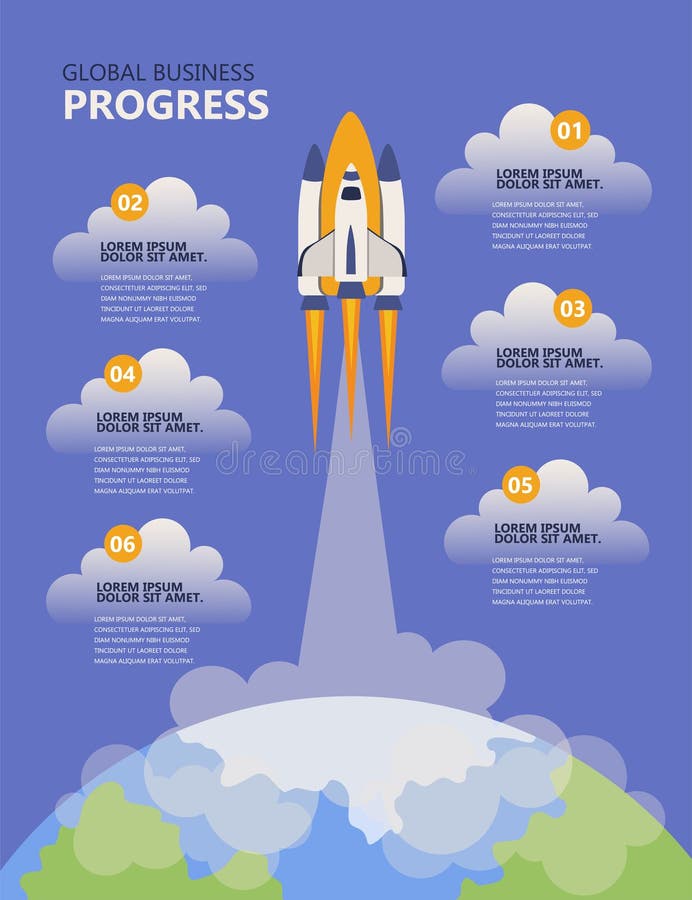 Global Business Progress Vector Concept Stock Vector - Illustration of ...