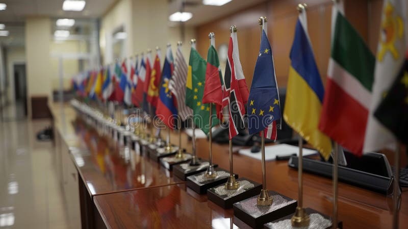 Global Business Representation Array of Country Flags Displayed for ...