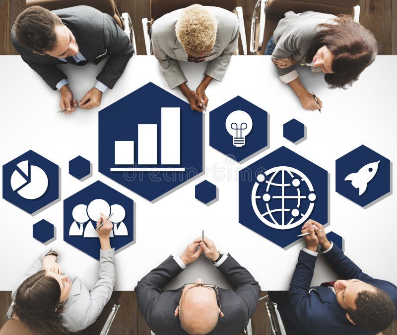 Global Business Strategy Planning Icon Concept Stock Photo - Image of ...