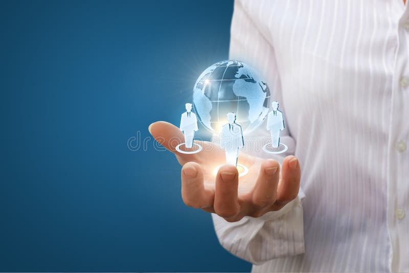 Global Business Team in Hand Businessman. Stock Image - Image of ...