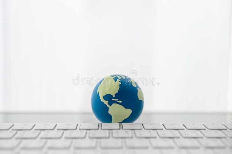 Global Business and Technology Concept. Close Up of Mini World Ball ...