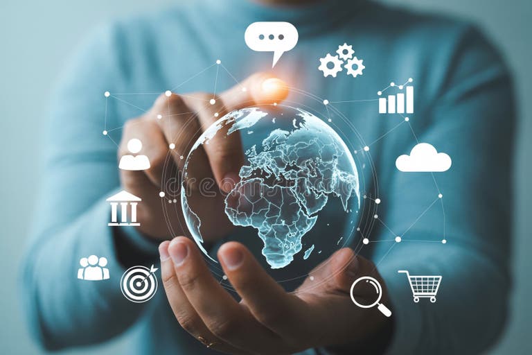 Global Business Technology Solutions Digital Transformation and Data Analytics Concept Service ...