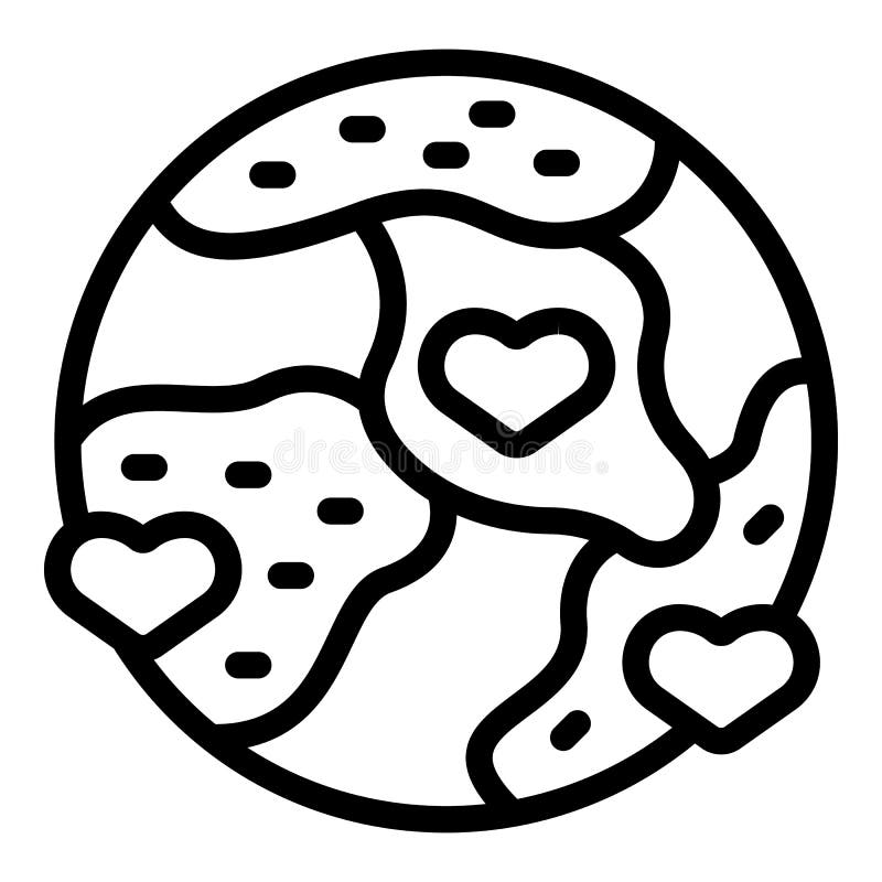 Global Care Icon Outline Vector. People Assistance Stock Illustration ...