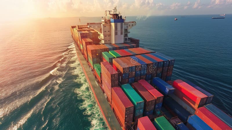 Global Cargo Freight Shipping a Bunch of Logistics and Transportation ...