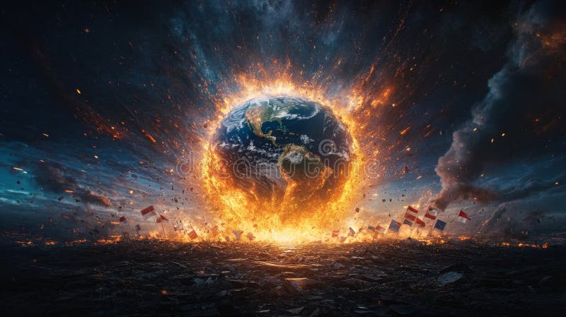 Global Catastrophe Depicted through Fiery Explosion in a Dramatic 4K ...