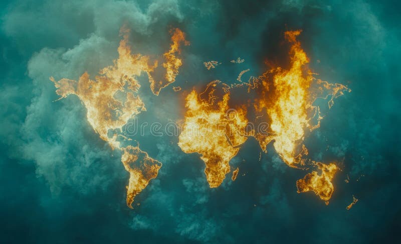 Global Chaos and Destruction are Embodied by an Image of the World Map ...