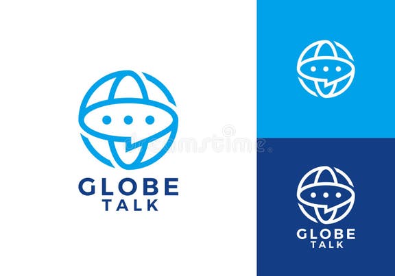Global Chat Communication Logo. Globe Talk Message Technology Icon ...