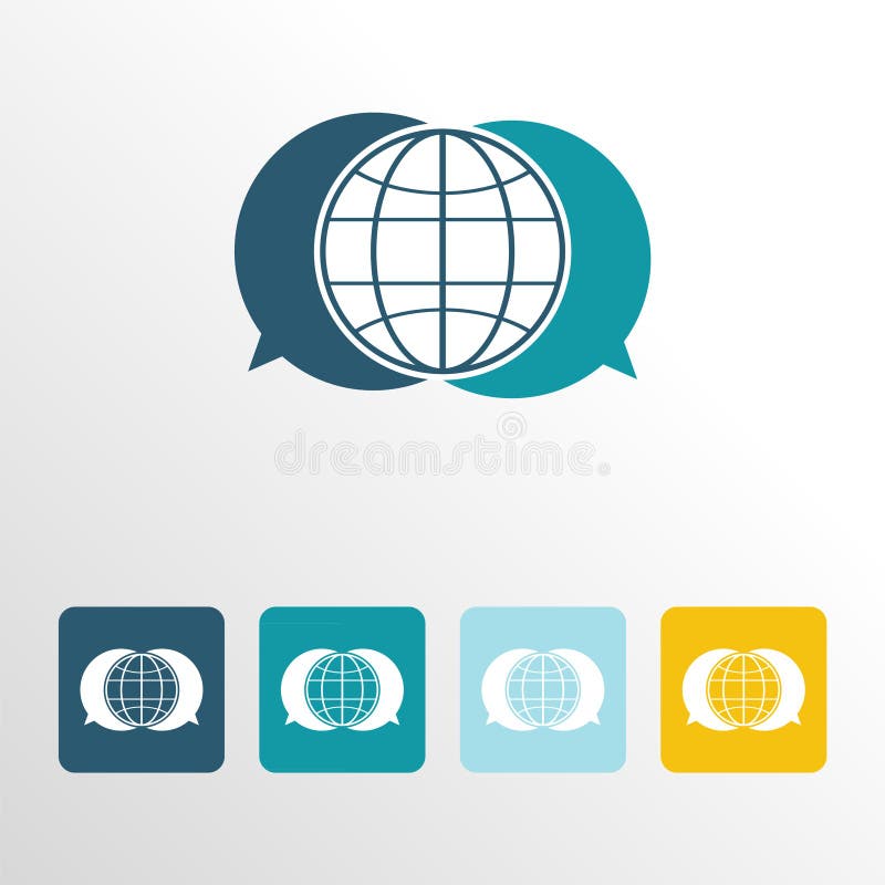 Global Chat Icon with Clean Background Stock Vector - Illustration of ...