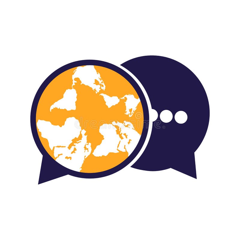 Global Chat Logo Template Design. Stock Vector - Illustration of flat ...