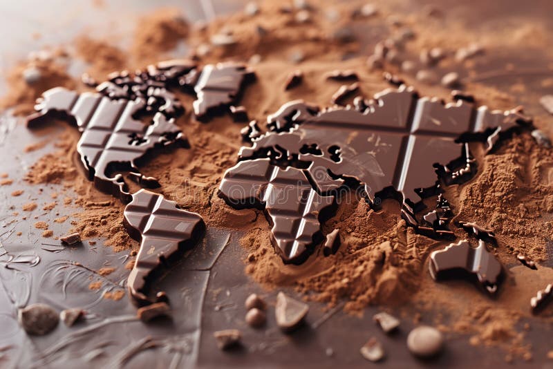 Global Chocolate Celebration Concept with Three-Dimensional Earth Map ...