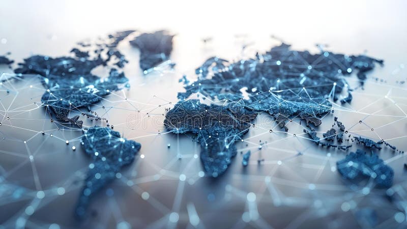 Global City Connections: a Illustrated Map of World Lines for ...