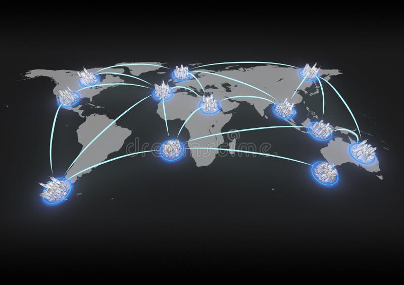 Global city network stock illustration. Illustration of construction ...