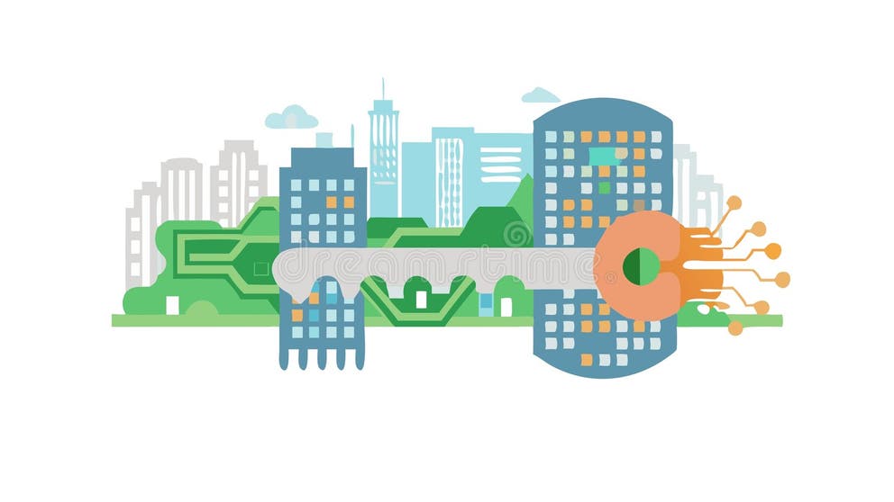 Global City Network, Interconnected Urban Infrastructure, Vector Design ...