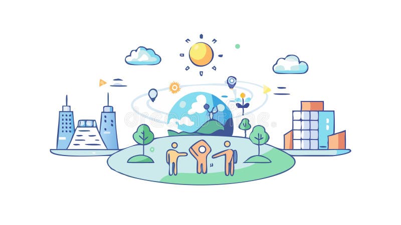 Global Cityscape Earth Icon for Urban Development and Planning, Vector ...