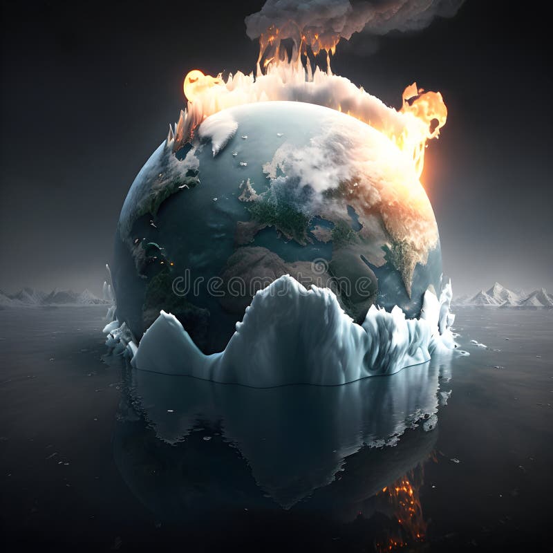 Global Climate Change Concept. Earth Planet Suffering from Global ...