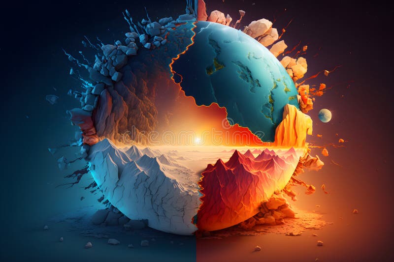 Global Climate Change Concept. Earth Planet Suffering from Global ...