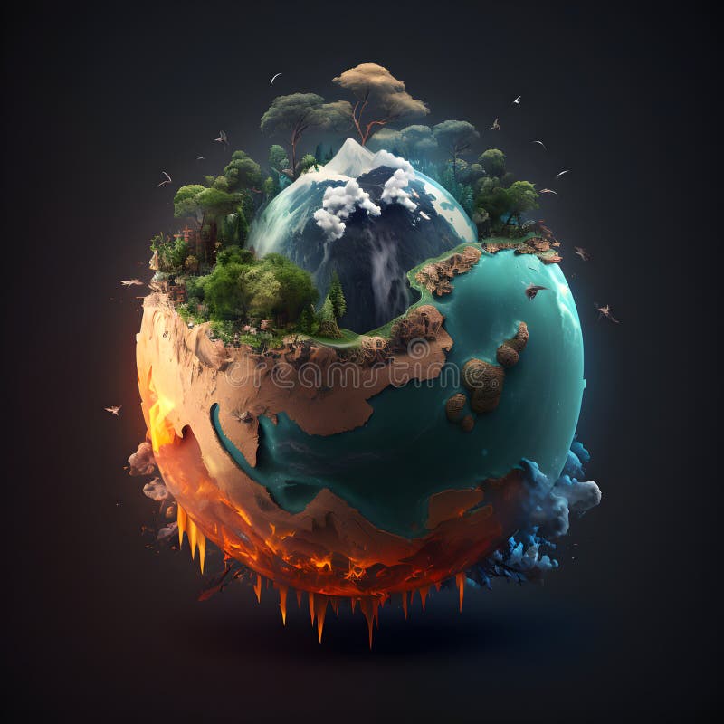 Global Climate Change Concept. Earth Planet Suffering from Global ...