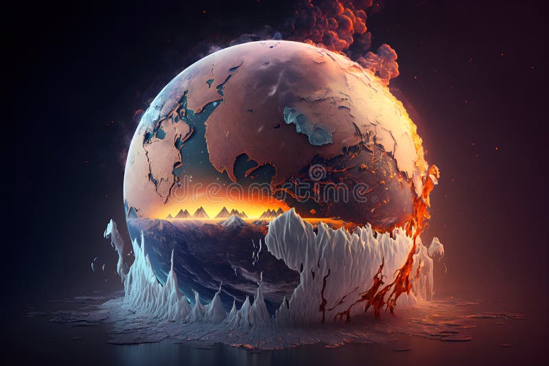 Global Climate Change Concept. Earth Planet Suffering from Global ...