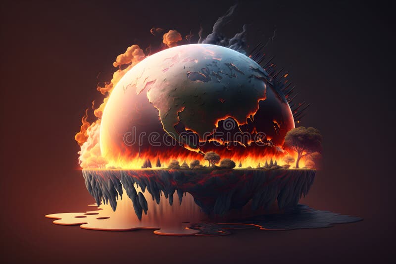 Global Climate Change Concept. Earth Planet Suffering from Global ...