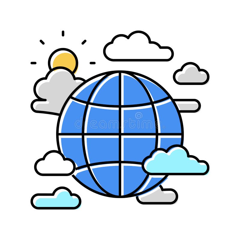 Global Climate Color Icon Vector Illustration Stock Vector ...