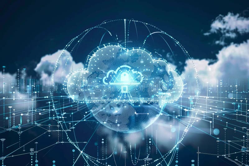 Global Cloud Computing Network Stock Illustration - Illustration of ...