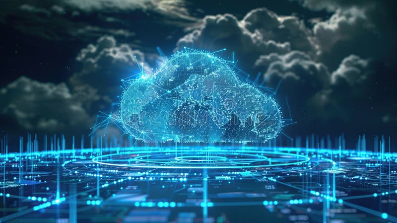 Global Cloud Network stock illustration. Illustration of modern - 329946800
