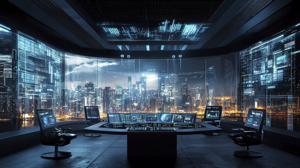 Global Command Center stock illustration. Illustration of intelligence ...